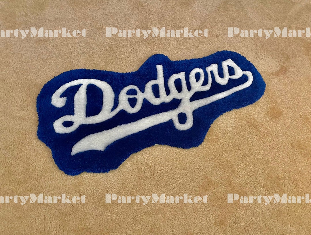 Handmade LA Dodgers Tufted Rug Logo Blue and White, Housewarming ...