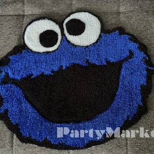 Handmade Cookie Monster Tufted Rug Logo Sesame Street Housewarming ...