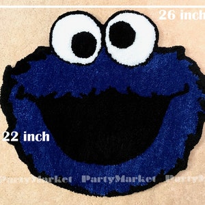 Handmade Cookie Monster Tufted Rug Logo Sesame Street Housewarming ...