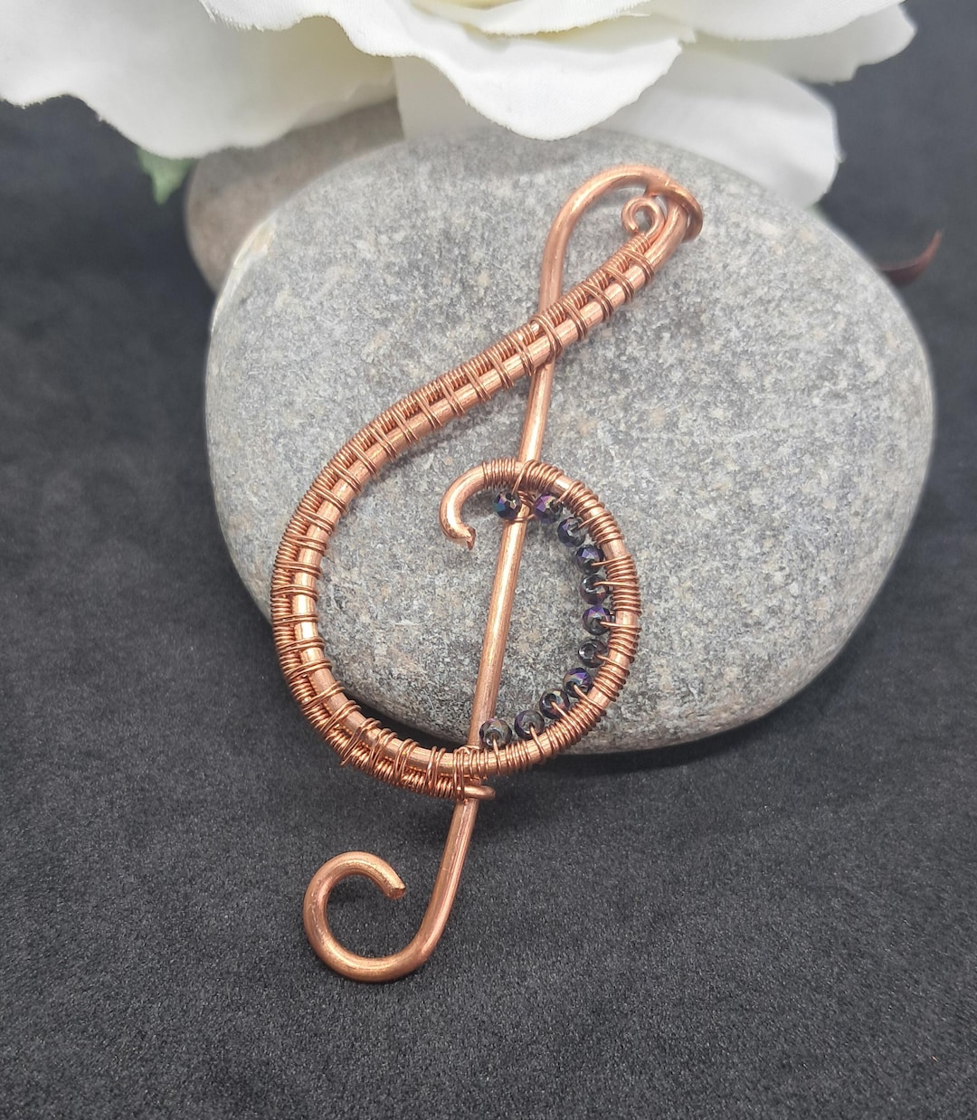 Copper Musical Note Pendant - Etsy