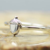 Woodland Acorn Ring // Silver or Gold Filled . Silver Acorn Ring . Gold ...