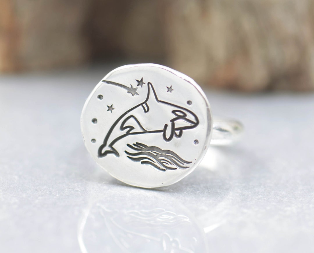 Sterling Silver Whale Orca Surf Windsurf Ring.artisan Handmade.rings ...