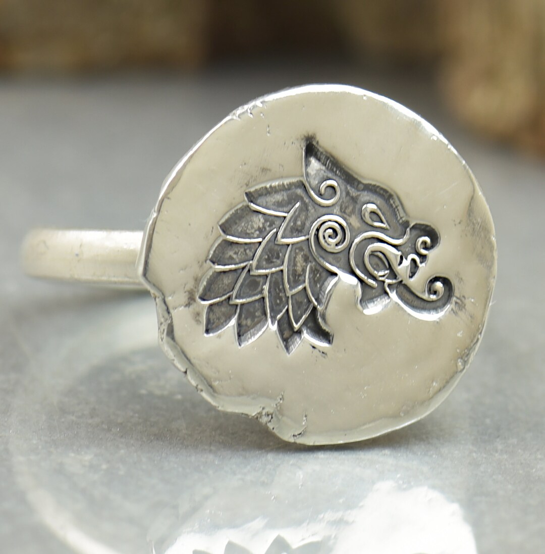 Sterling Silver Fenrir Wolf Ring.viking.norse Mythology.artisan ...