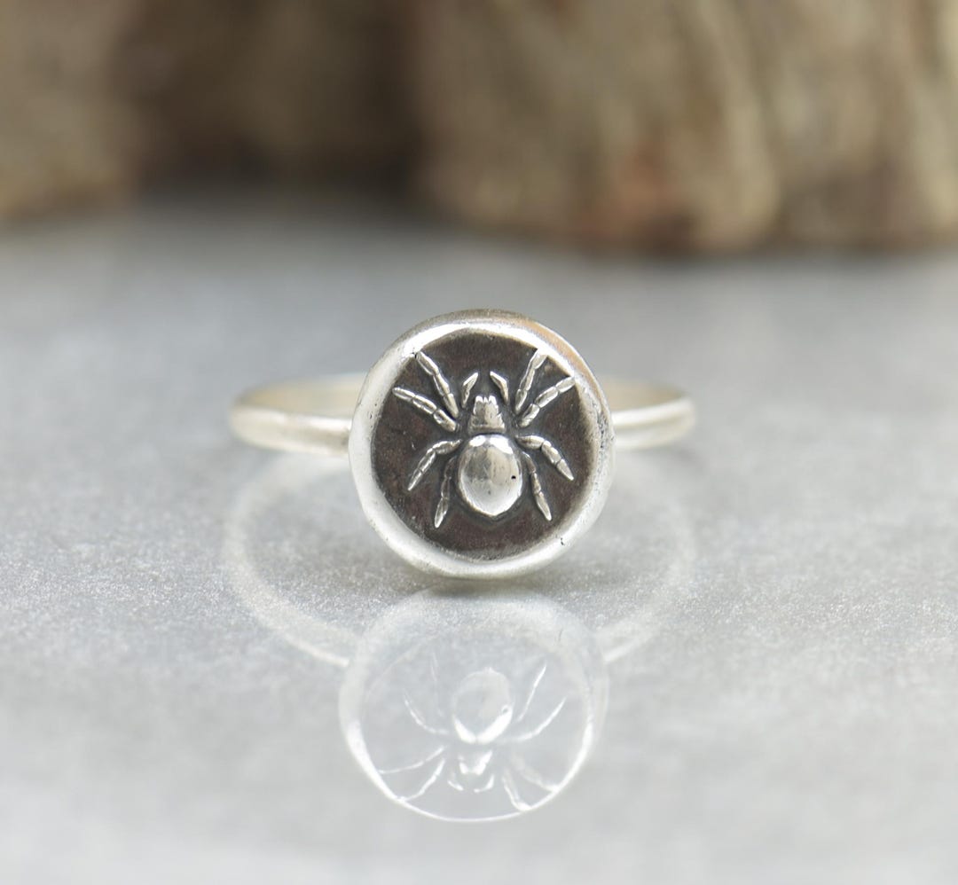 Sterling Silver Black Widow Spider Ring.halloween Ring. Mystery Magic ...