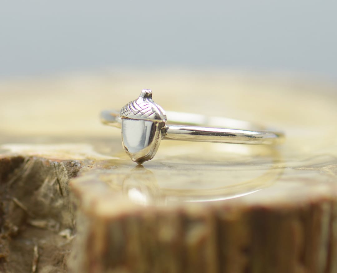 Sterling Silver Tiny Acorn Ring.artisan Handmade.acorn Jewelry - Etsy