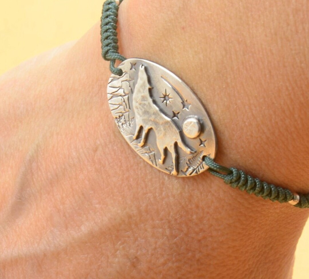 Sterling Silver Wolf Tree Star Mountain Moon Pendant. Artisan Tree of ...