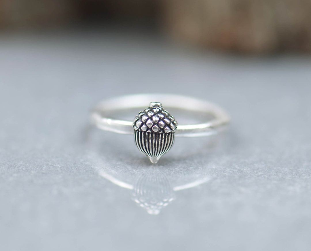 Sterling Silver Tiny Acorn Ring.artisan Handmade.acorn Jewelry - Etsy