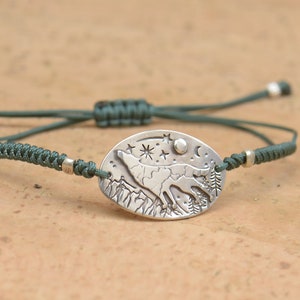 Sterling Silver Wolf Tree Star Mountain Moon Pendant. Artisan Tree of ...