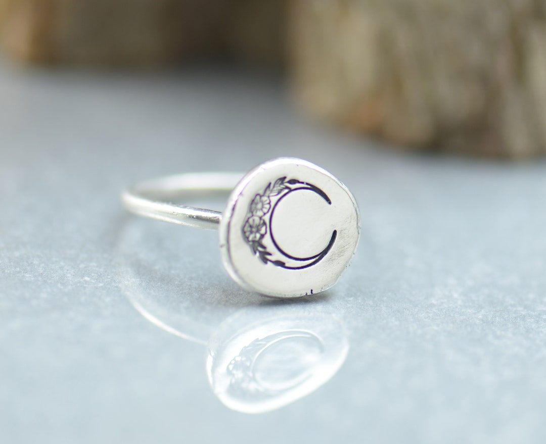 Sterling Silver Moon Ring.artisan Handmade.sunrise Rings Men Women ...