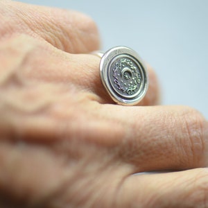 Sterling Silver Universe Moon Flowers Starry Night Ring Moon Phases ...