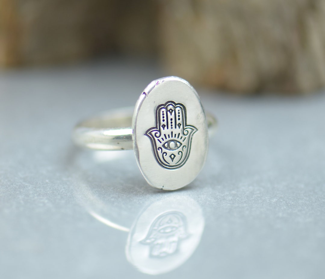 Sterling Silver Hamsa Ring.artisan Handmade Jamsa Symbol Artisan ...