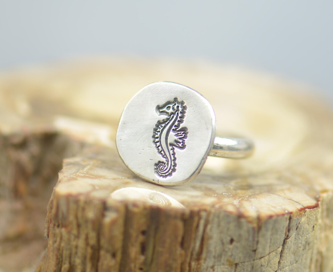 Sterling Silver Seahorse Ring.sea Life Ring. Ocean Ring Mystery Magic ...