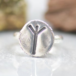 Rune Sterling Silver Viking Ring Amulet Success Prosperity Magic ...