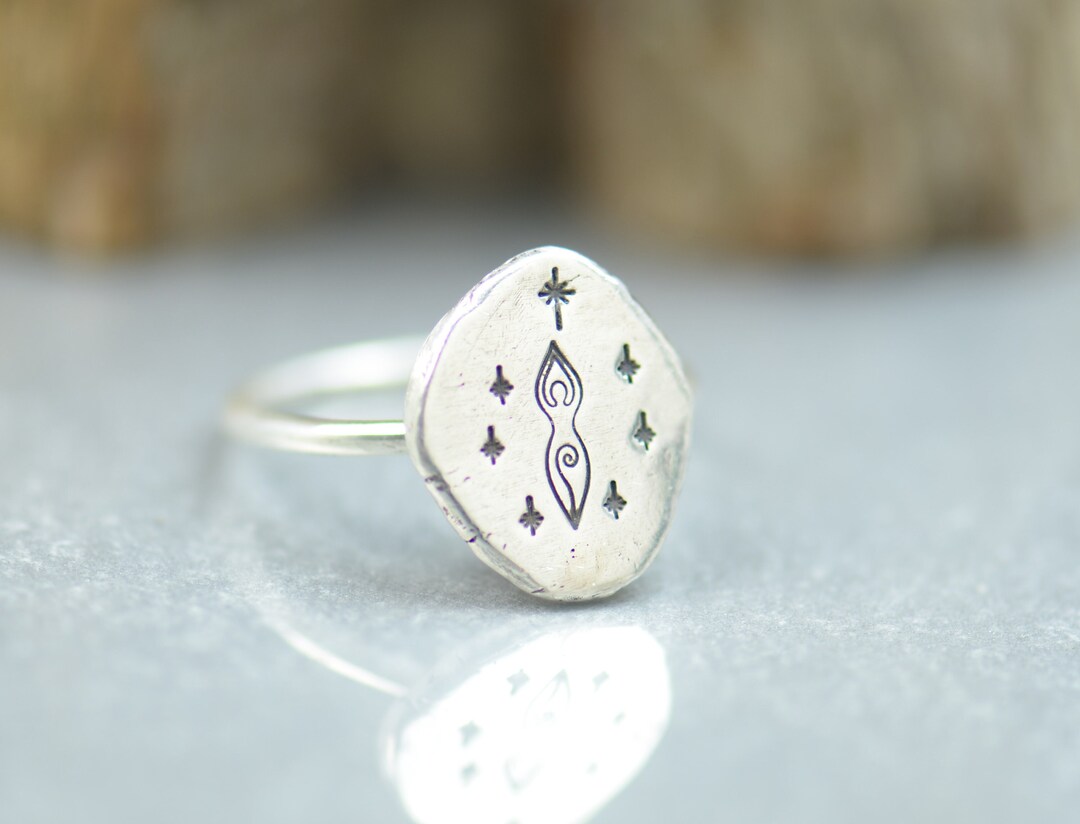 Sterling Silver Triple Goddess Pagan Ring.artisan Handmade Feminist ...