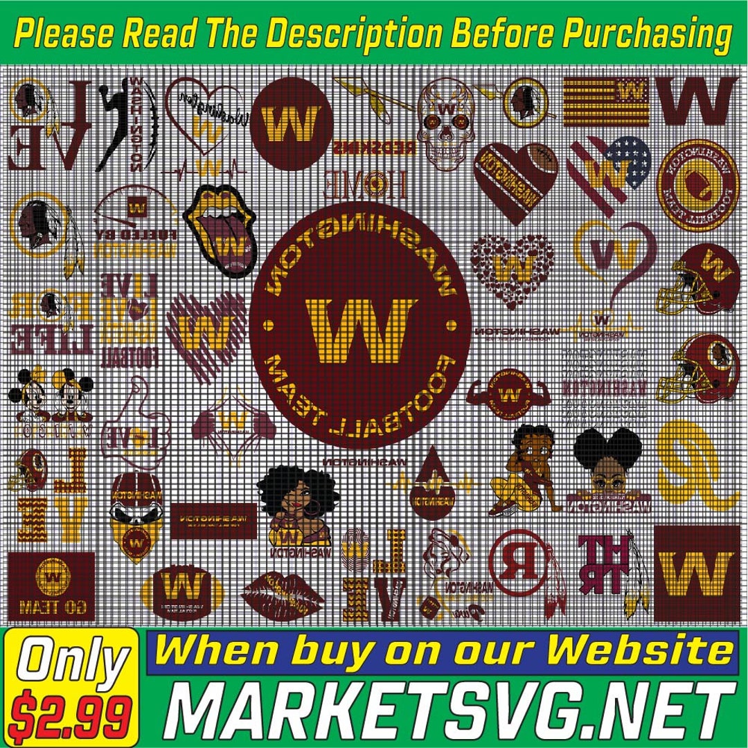 Washington-red S Kins Football Teams Svg Washington-reds K - Etsy