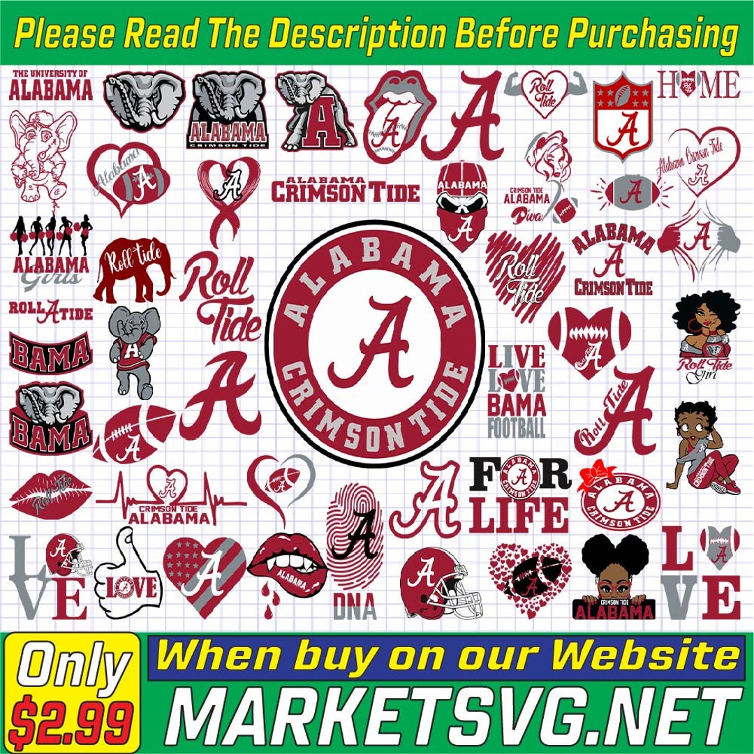 Alabama-crimson-tide Football Teams Svg Alabama-crimson-tide - Etsy