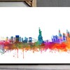Chicago Print, Chicago Skyline Watercolor Navy Blue Set of 3, Triptych ...