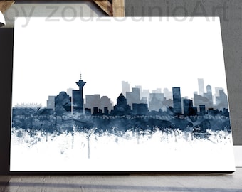 Calgary Skyline Print Calgary Watercolor Poster Calgary | Etsy Canada