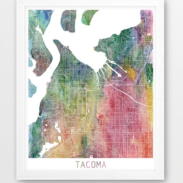 Tacoma Map - Etsy