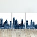 Houston Skyline Set of 3 Print Houston Triptych Watercolor | Etsy