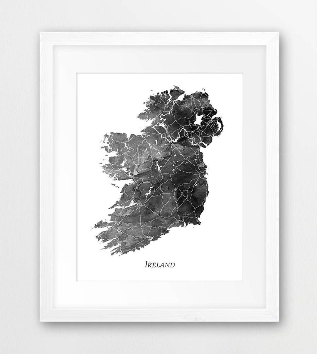 Ireland Map Print, Ireland Watercolor Map Poster, Ireland Wall Art ...