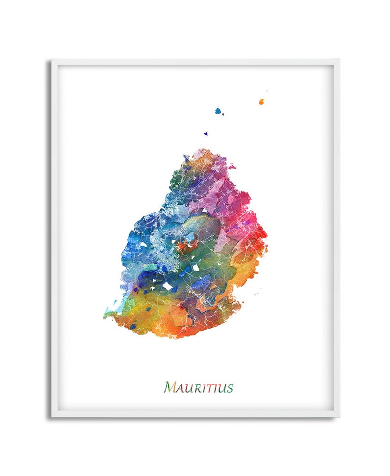 Mauritius Map Print, Mauritius Map Poster, Mauritius Wall Art ...