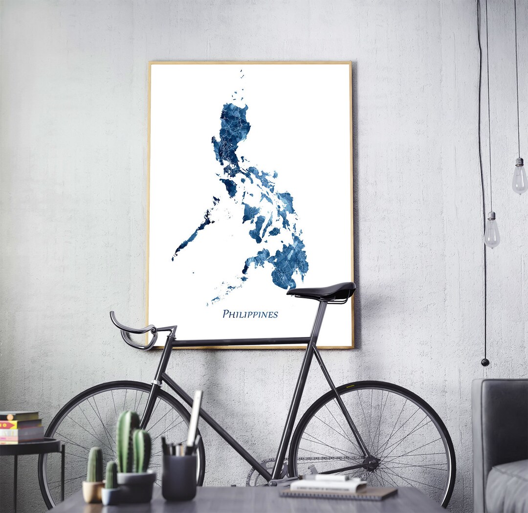 Philippines Map Print, Philippines Watercolor Poster, Philippines Wall ...