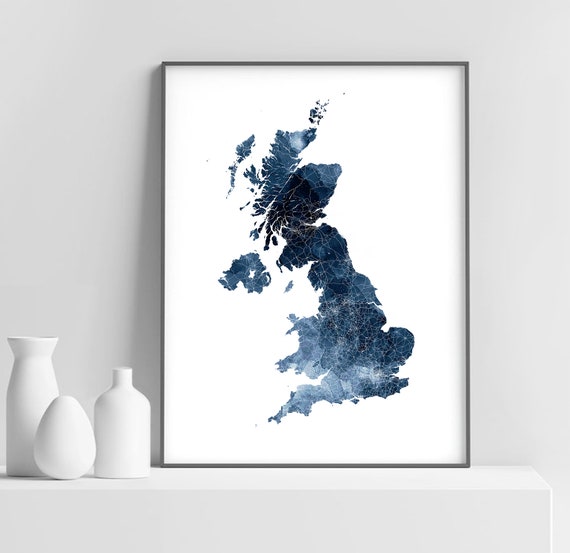 Prints Modern UK Watercolor Art Poster Great Britain Art Print ...