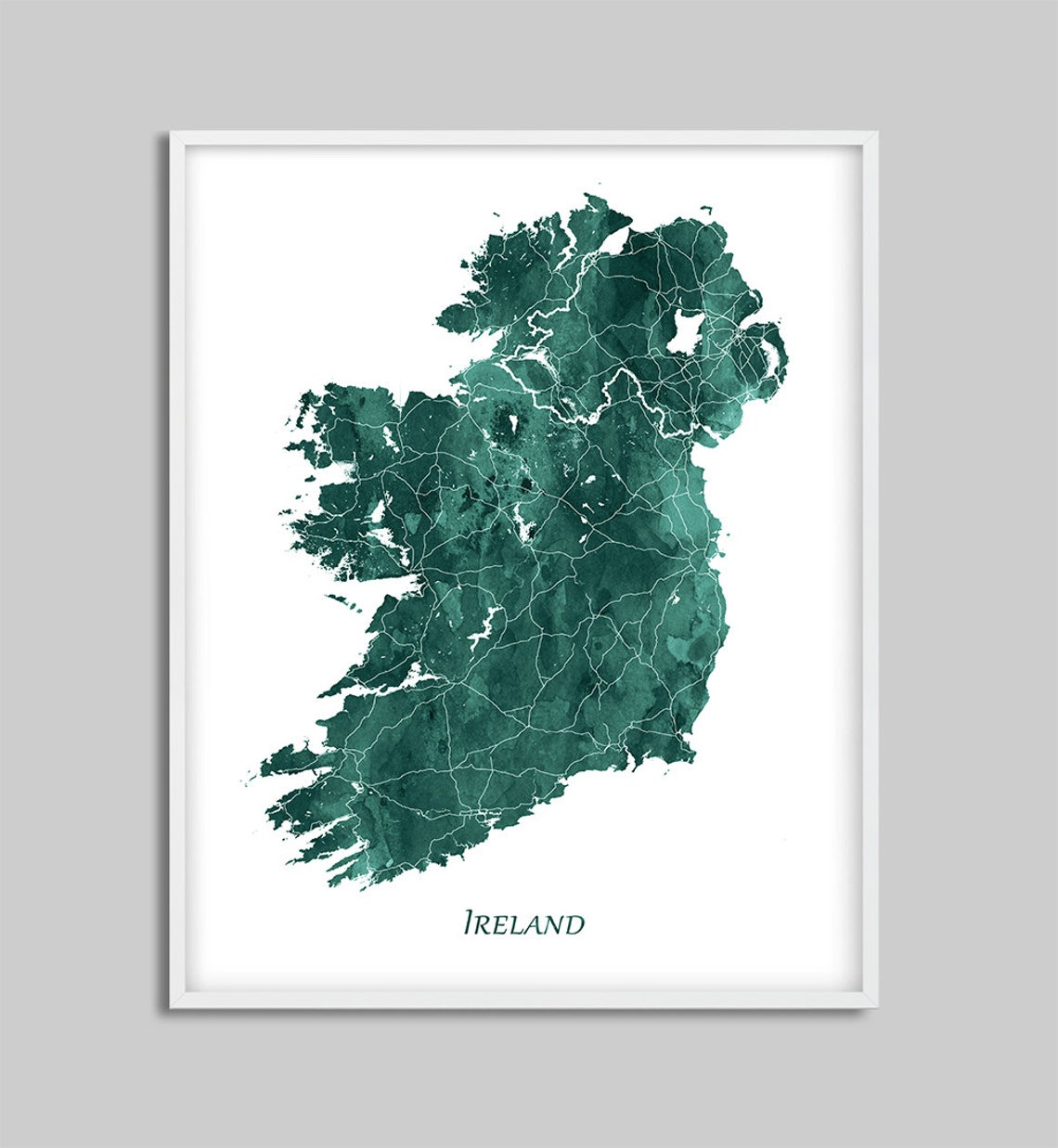 Ireland Map Print, Ireland Watercolor Map Poster, Ireland Map Wall Art ...