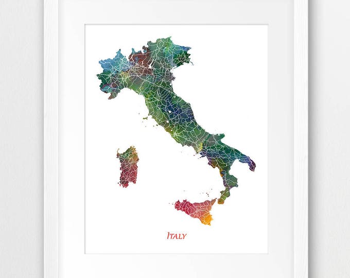 Italy Map Line Art Digital Printable, Instant Download Print, Italy ...
