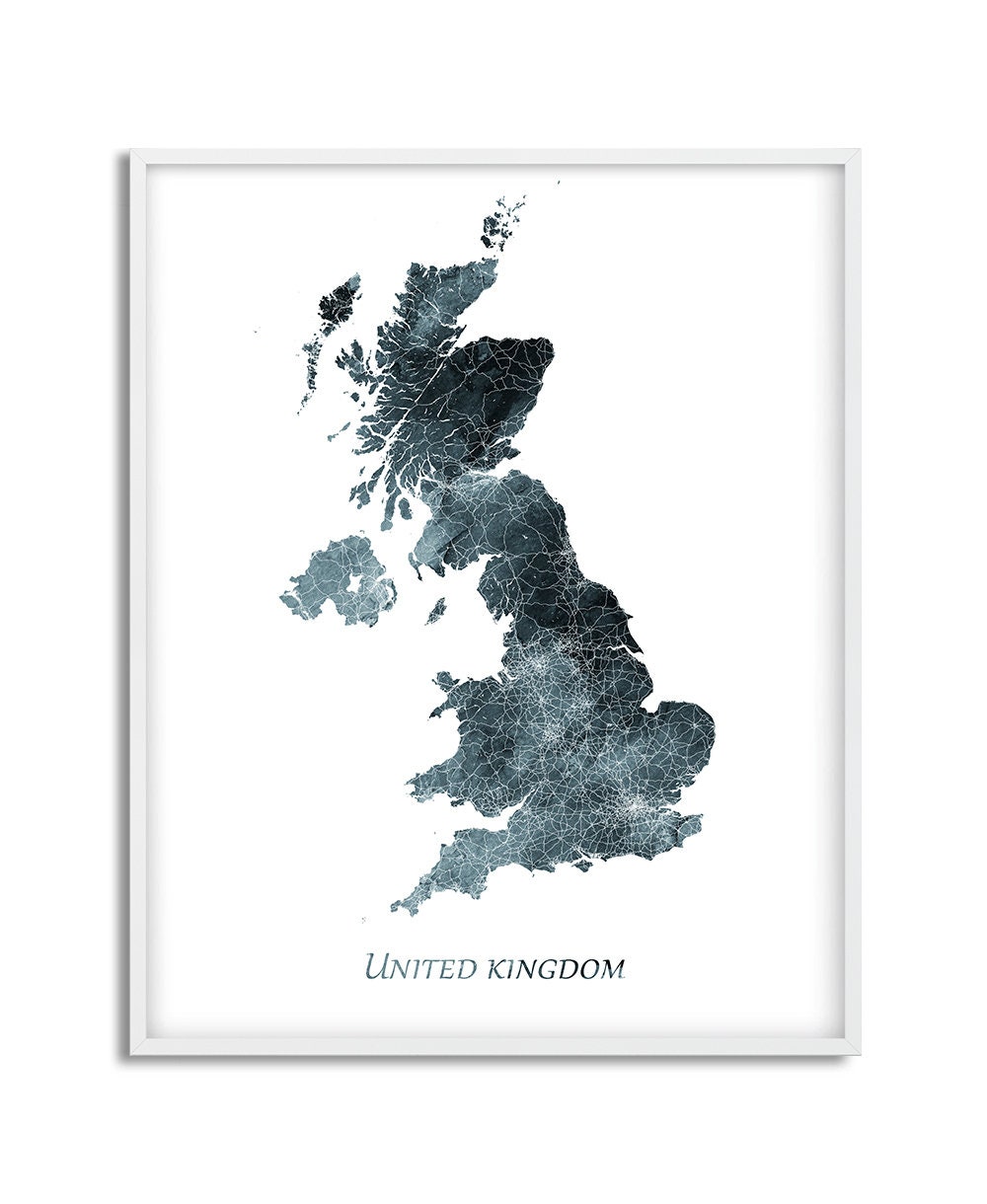 Prints Modern UK Watercolor Art Poster Great Britain Art Print ...