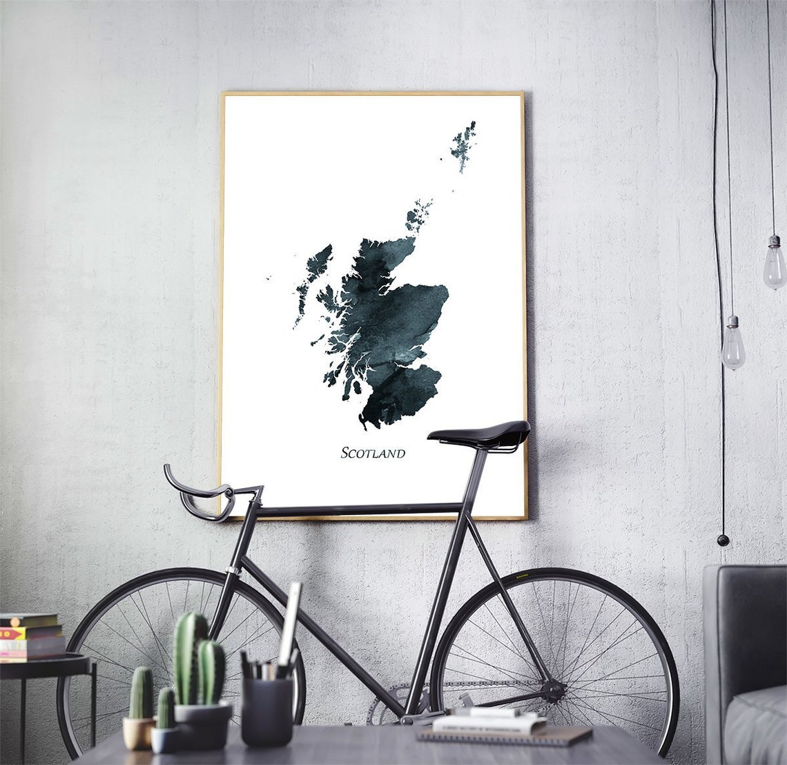 Scotland Map Print Scotland Wall Art Watercolor Map Poster - Etsy