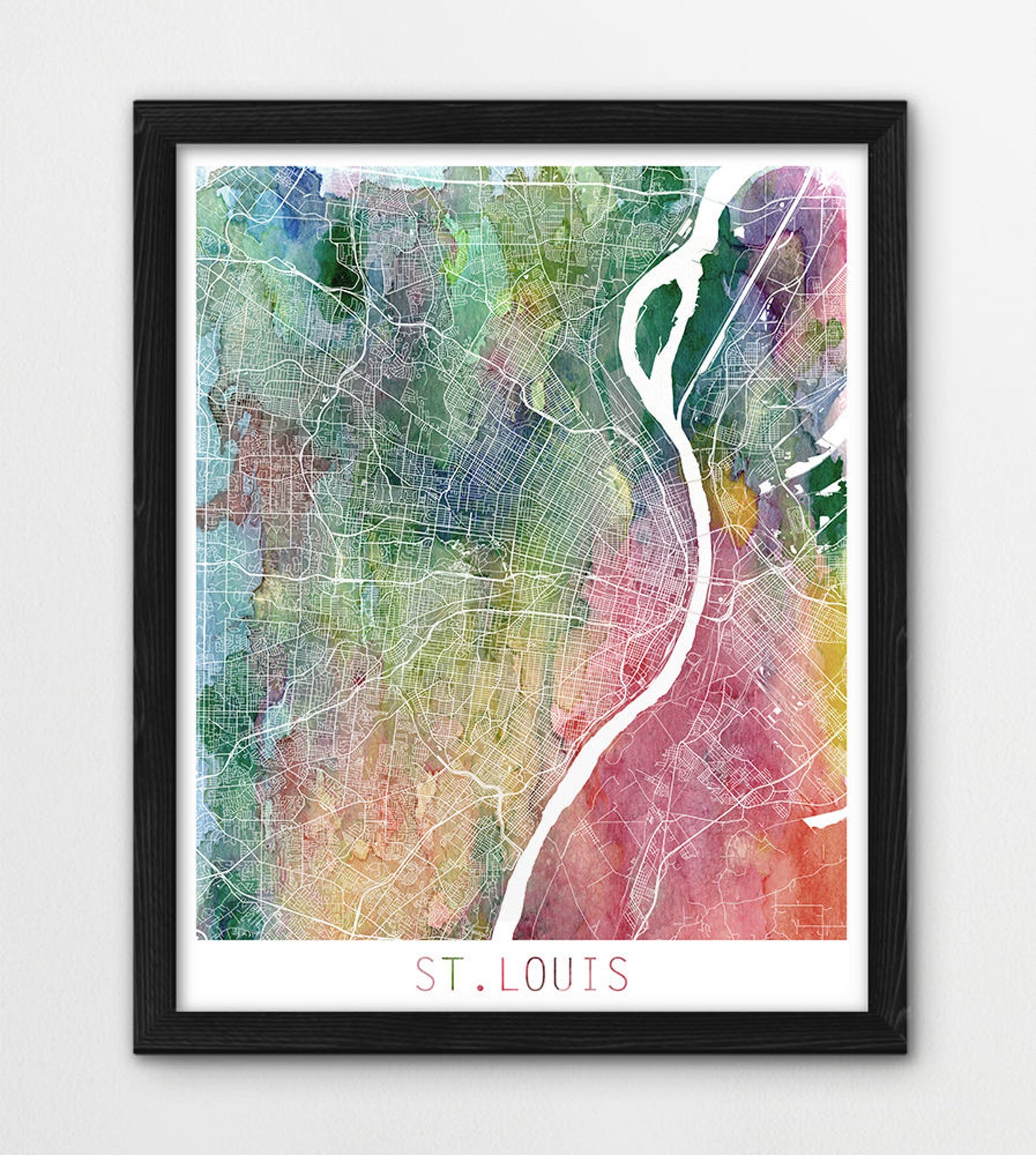 St. Louis City Urban Map Poster St. Louis Street Print | Etsy