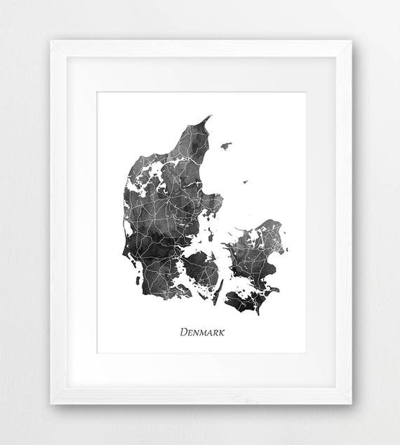 Denmark Map Print Denmark Poster Map Denmark Wall Art - Etsy