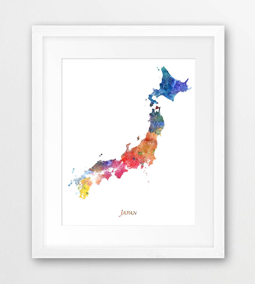 Japan Map Print, Japan Watercolor Map Art Poster, Japan Wall Art ...