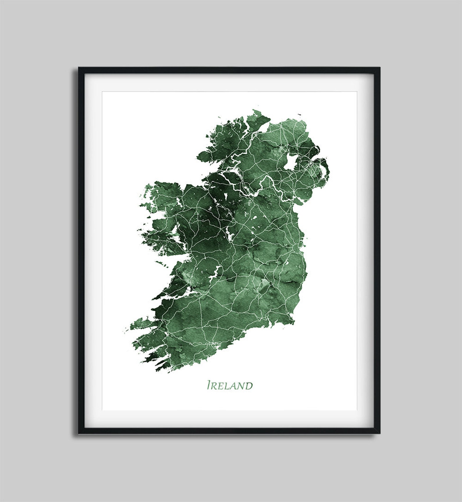 Ireland Map Print, Ireland Watercolor Map Poster, Ireland Wall Art ...