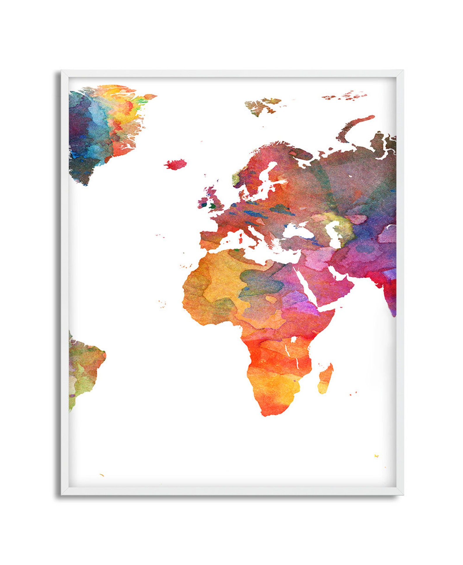 World Map Watercolor Print Watercolor World Map Set of 3 - Etsy