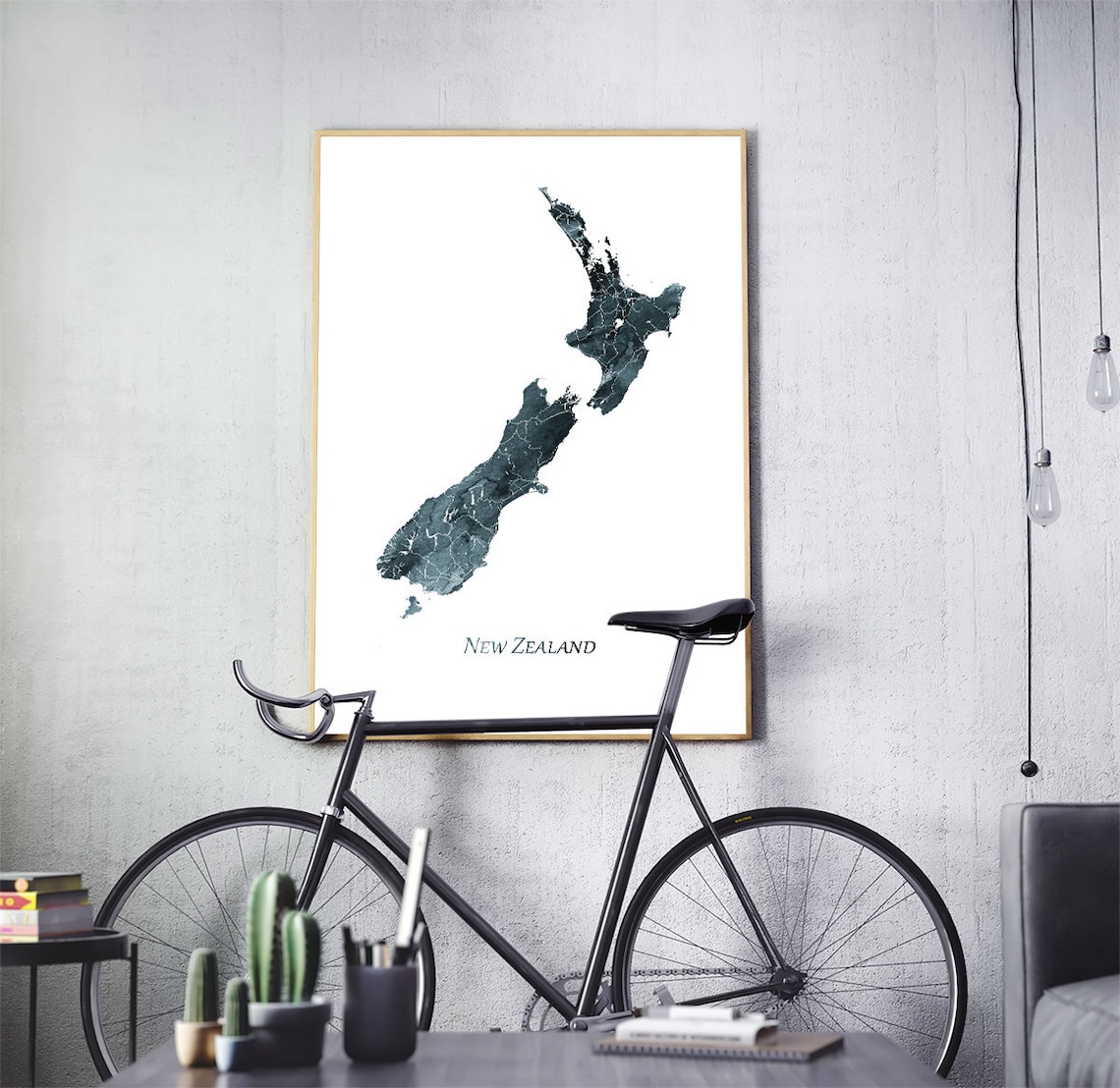 New Zealand Map Print New Zealand Poster New Zealand Wall | Etsy