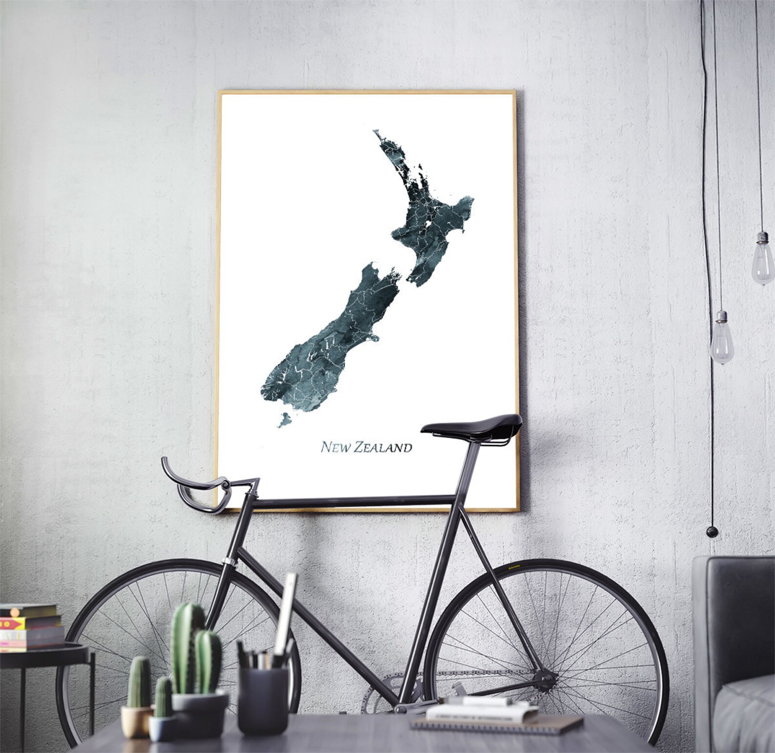 New Zealand Map Print New Zealand Poster New Zealand Wall | Etsy