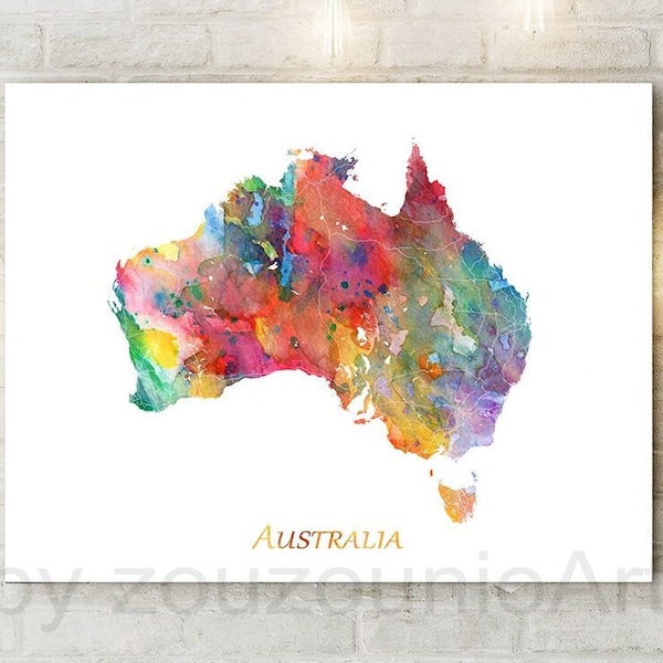 Australia Map Wall Art - Etsy