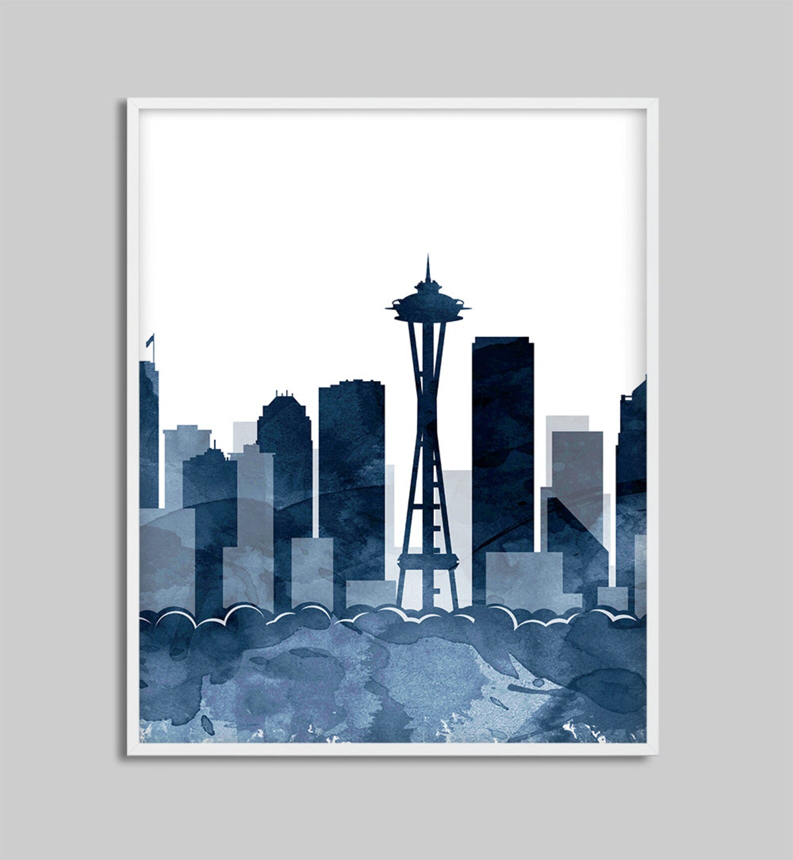 Seattle Skyline Art Print Seattle Set of 3 Seattle Triptych - Etsy