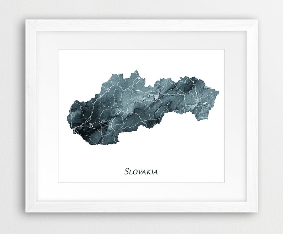 Slovakia Map Print, Slovakia Map Poster, Watercolor Map Slovakia ...