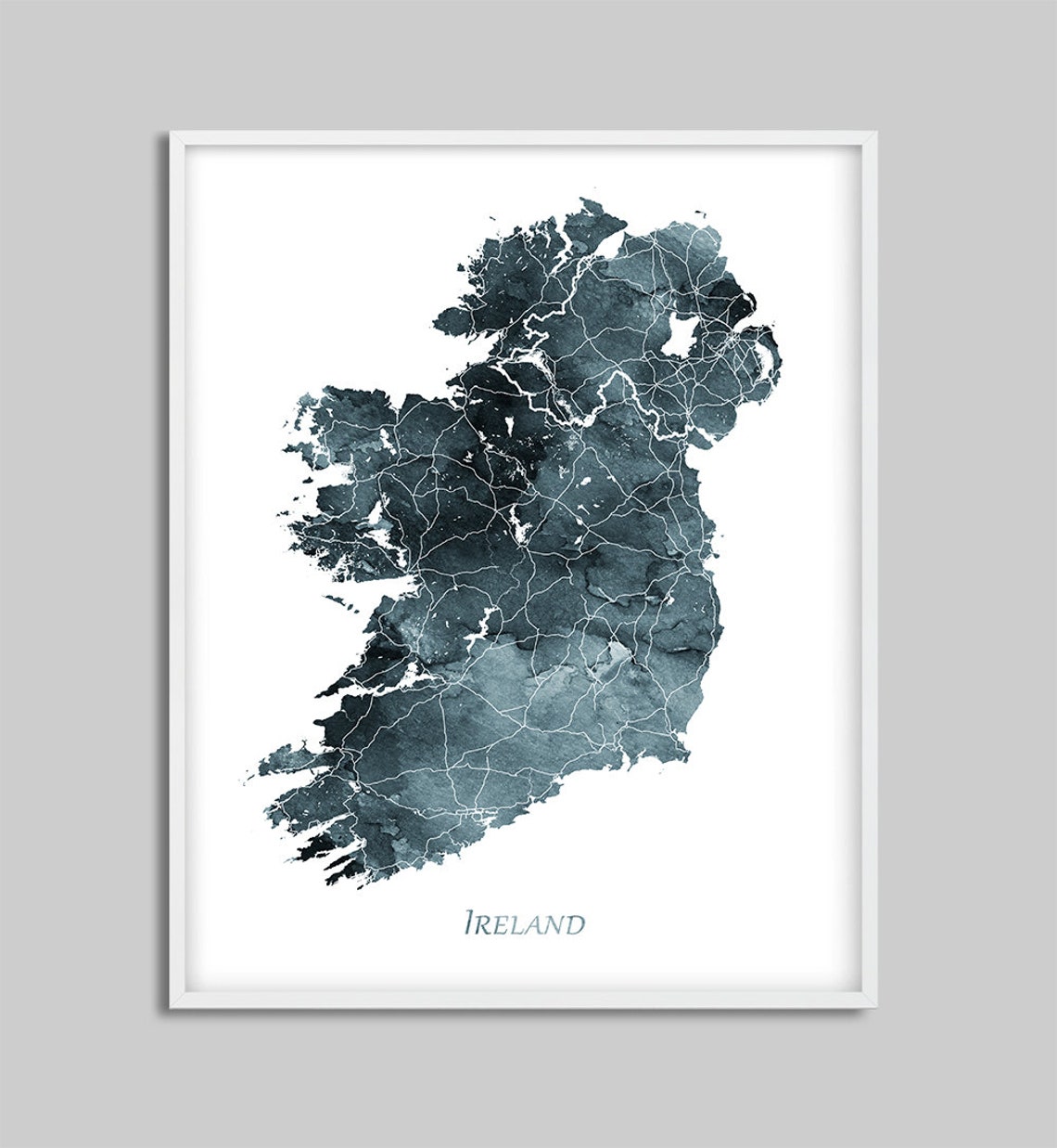 Ireland Map Print Ireland Watercolor Map Poster Ireland Map - Etsy