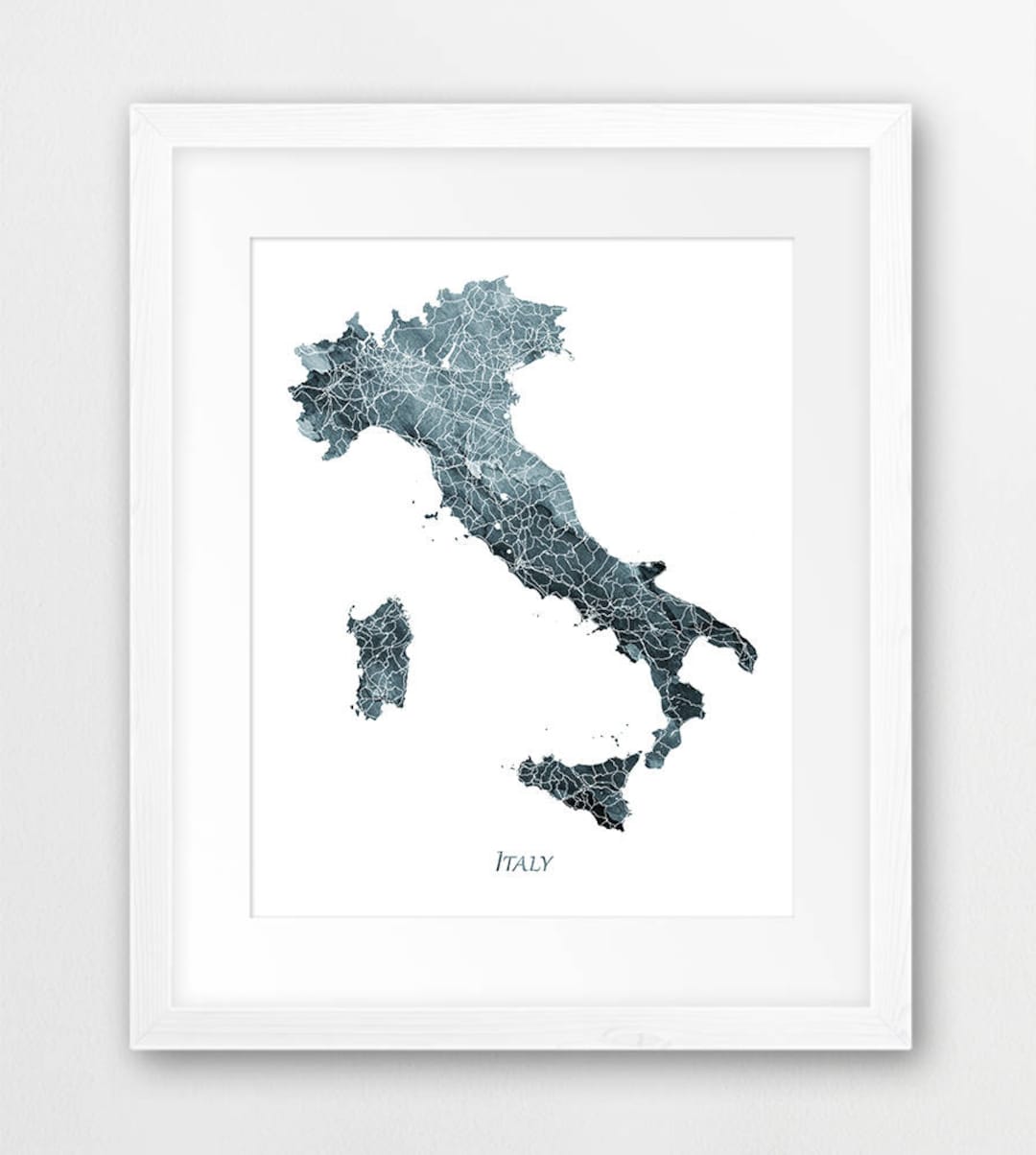 Italy Map Print, Italy Watercolor Map Print, Italy Wall Art, Italy ...