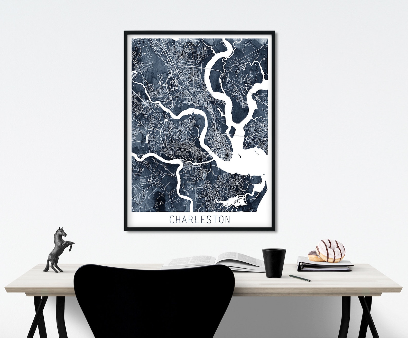 Charleston City Urban Map Poster, Charleston Street Print, Watercolor ...