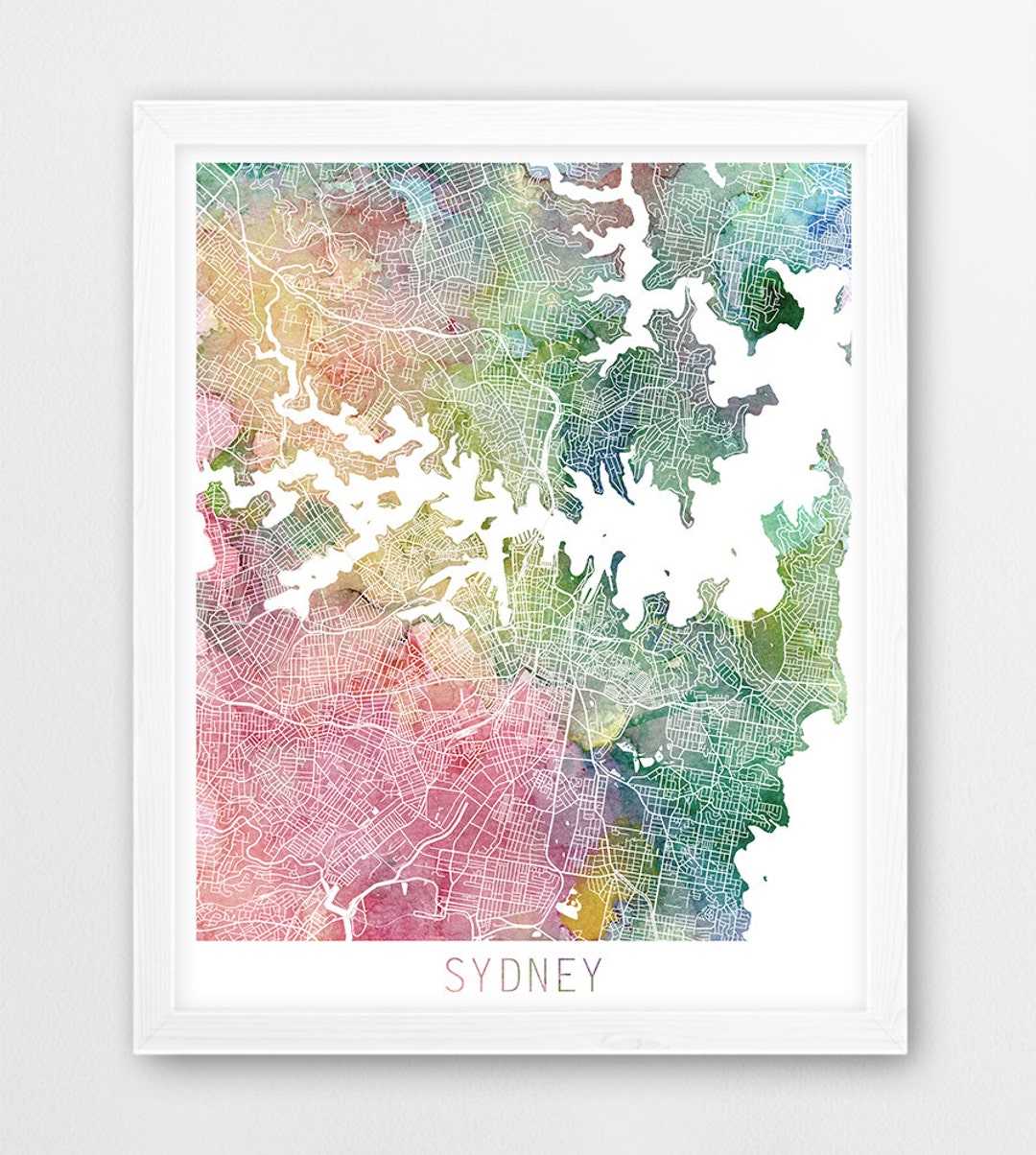 Sydney Urban Map Art Poster, Sydney Street Map Art Poster, Sydney Map ...