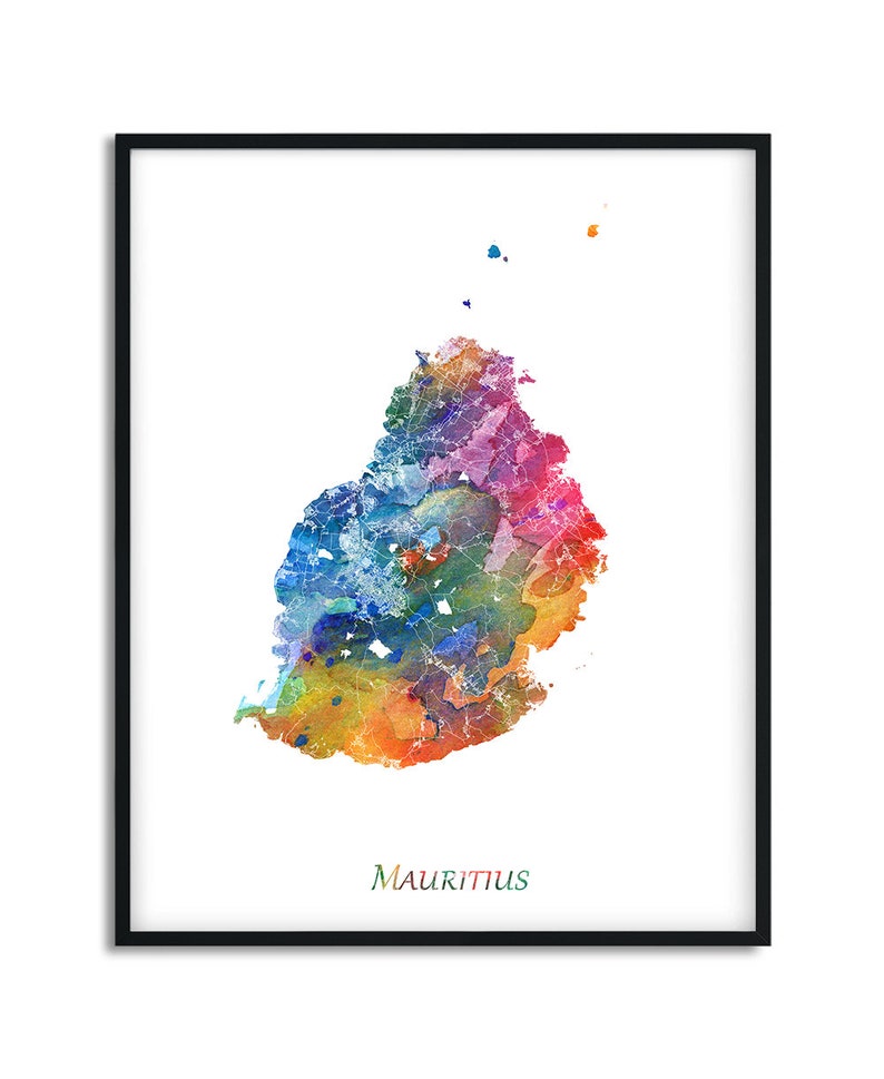 Mauritius Map Print Mauritius Map Poster Mauritius Wall Art - Etsy