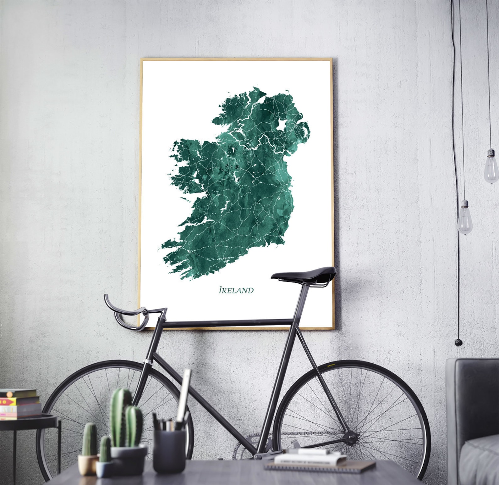 Ireland Map Print, Ireland Watercolor Map Poster, Ireland Map Wall Art ...