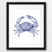 Crab Print, Blue Crab Poster, Navy Blue Art, Nautical Sea Summer, Beach ...