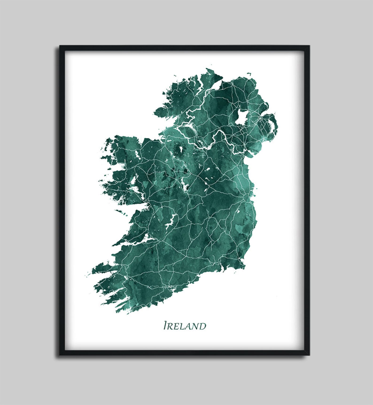 Ireland Map Print Ireland Watercolor Map Poster Ireland Map - Etsy